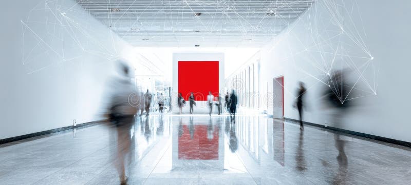 The Modern Art Gallery with Dynamic People in a Visually Striking ...