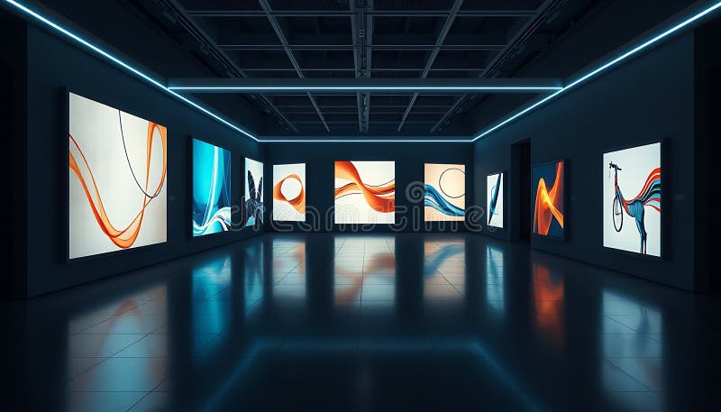 Modern Art Gallery Interior, Contemporary Space Generative AI Stock ...