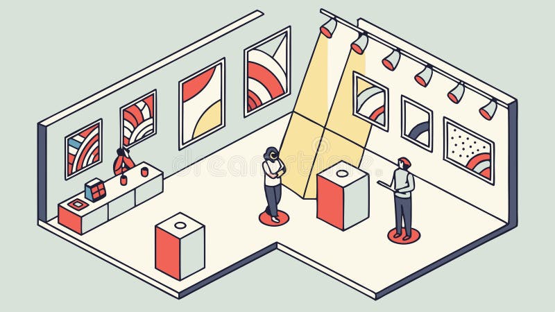 Modern Art Gallery Interior Displaying Paintings, Vector Design ...
