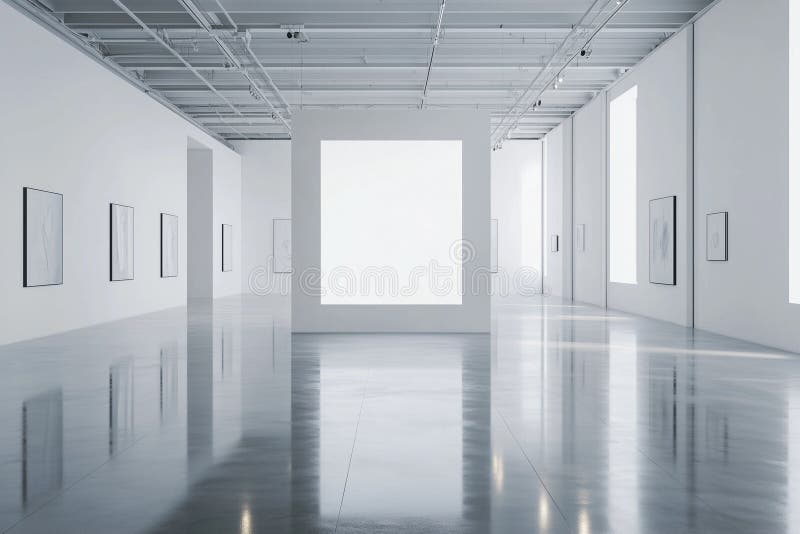 Modern Art Gallery Interior Featuring Large Vertical Structure and ...
