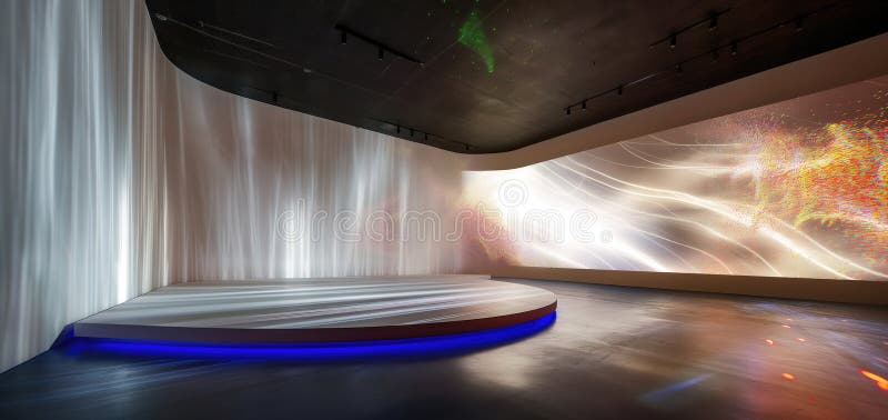 Modern Art Installation with Digital Light Projections in Curved Space ...
