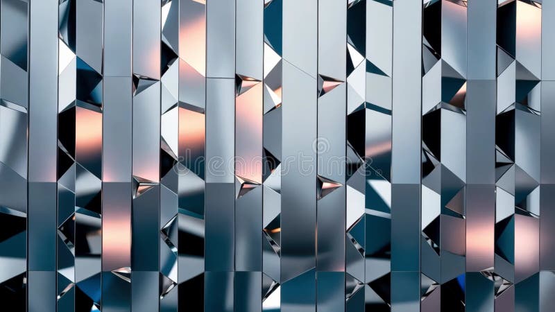 Reflective Geometric Pattern with Shards of Light in a Modern Art ...