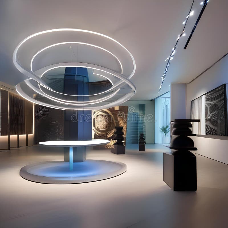 A Modern Art Installation Featuring Rotating Elements that Create ...