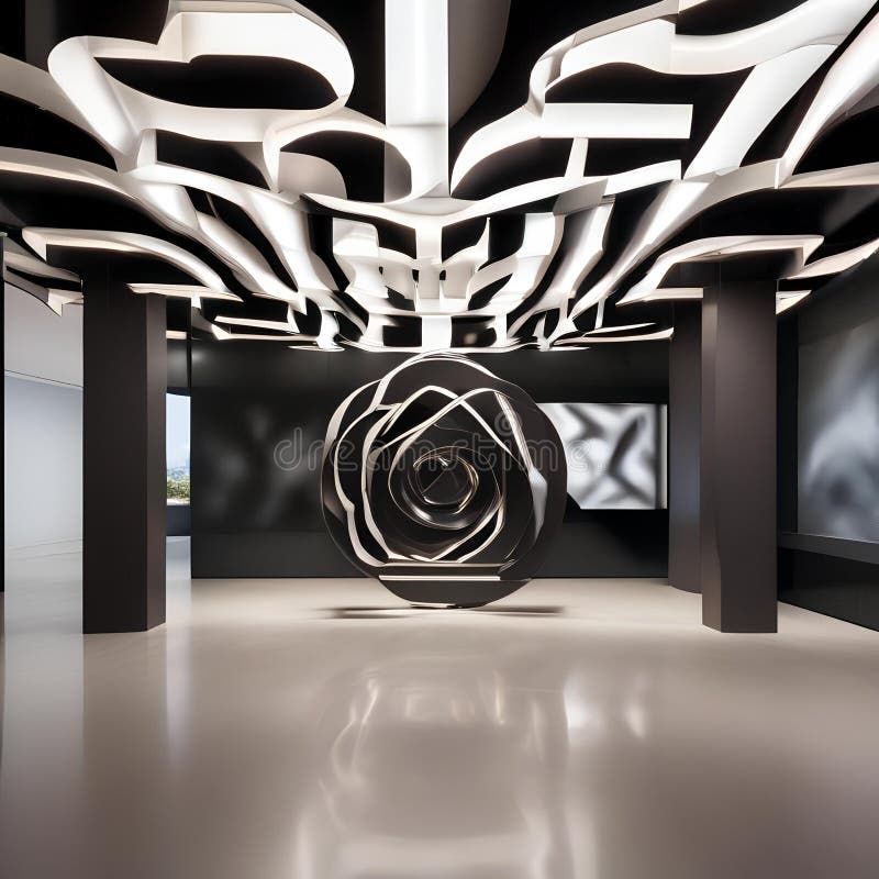 A Modern Art Installation Featuring Rotating Elements that Create ...