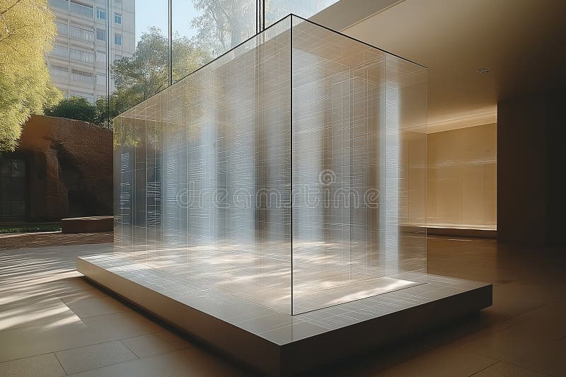 Modern Art Installation Featuring Transparent Structure Illuminated by ...