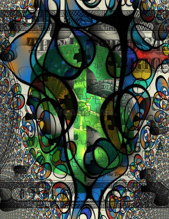 Modern Art Money Abstract stock illustration. Illustration of concept ...