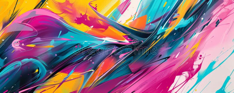 Modern Art Mural Wallpaper Background Featuring a Blend of Sharp Lines ...