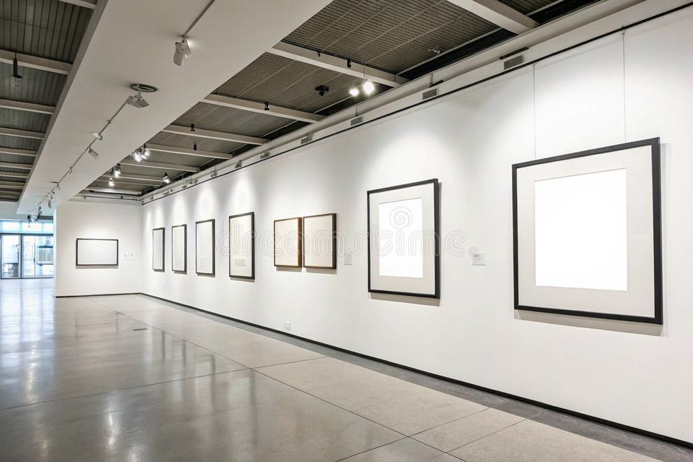 Modern Art Museum Frame Wall Clipping Path Isolated Stock Illustration ...