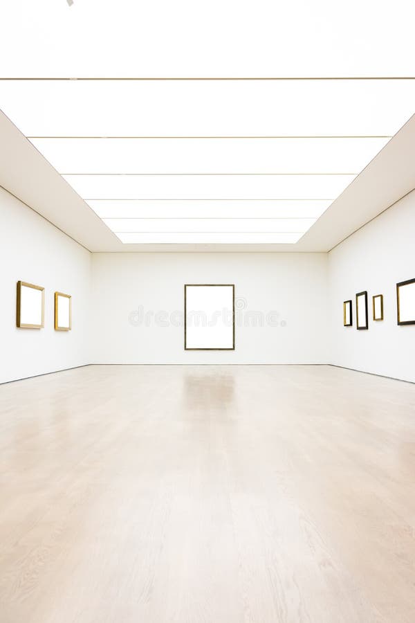 Modern Art Museum Frame Wall Clipping Path Isolated White Vector Stock ...
