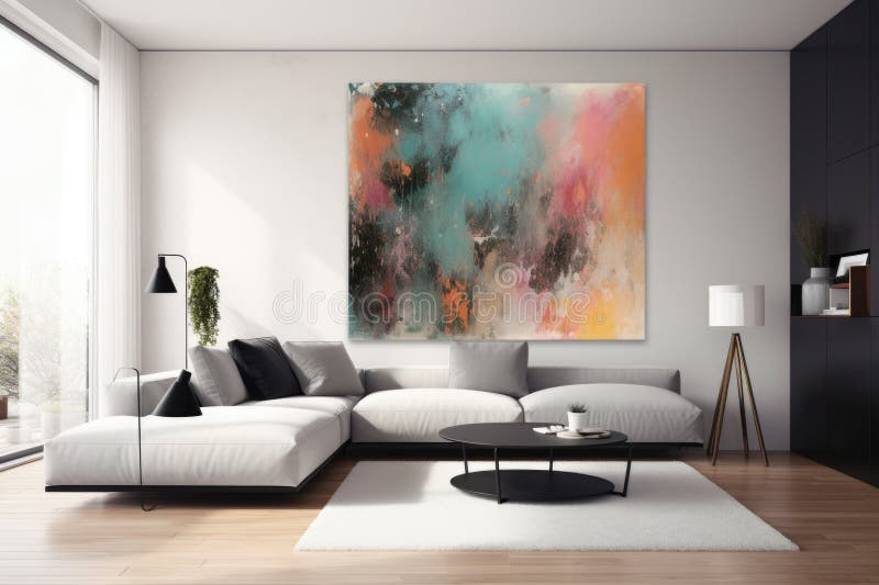 Minimalist Art Piece Featuring a Simple Geometric Shape in Primary ...