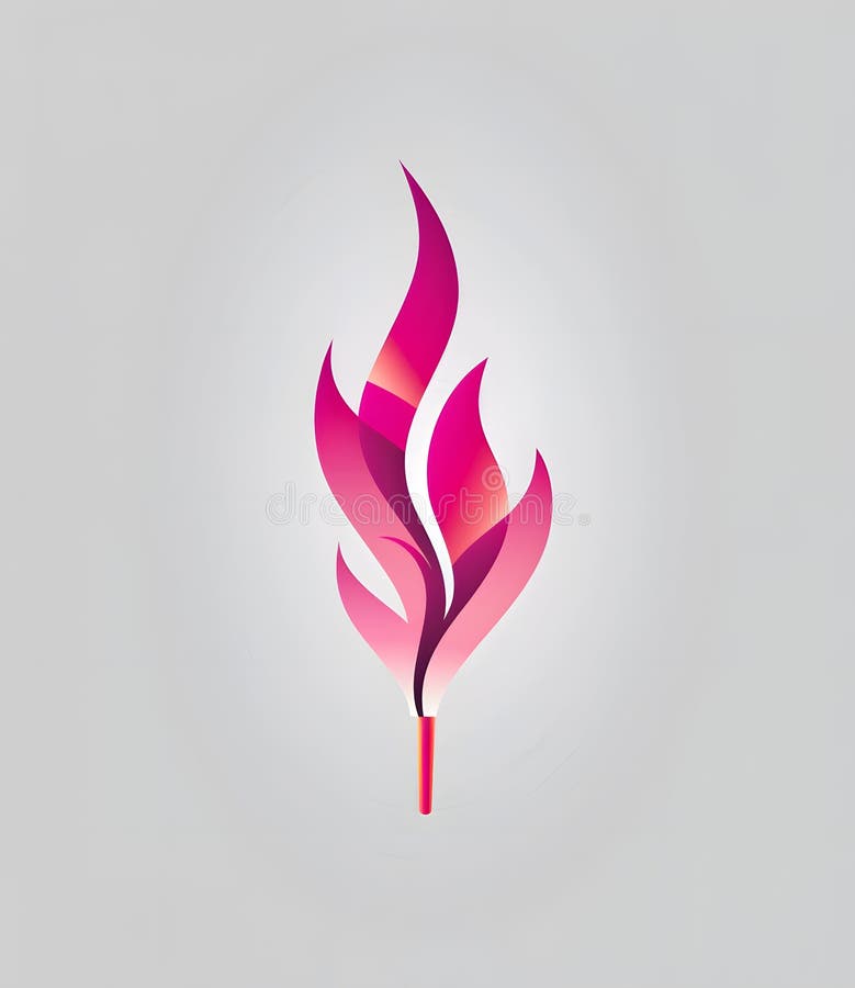 Abstract Red and Pink Flame Art on Gray Background Stock Illustration ...