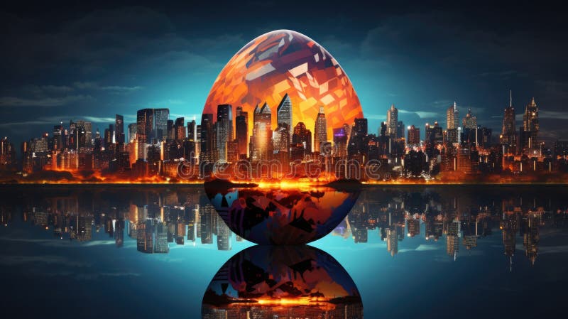 Modern Art Representation of an Easter Egg, with Geometric Patterns and ...