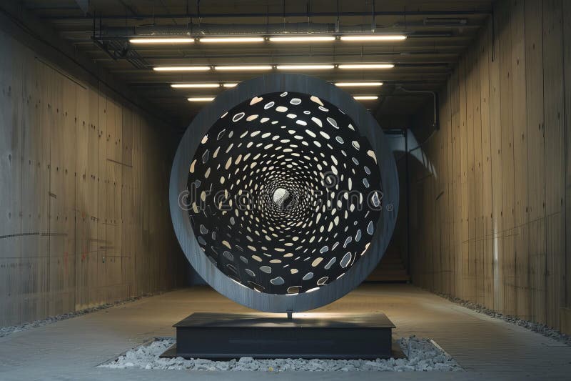 Modern Art Sculpture Creating Tunnel Vision Effect with Light at the ...