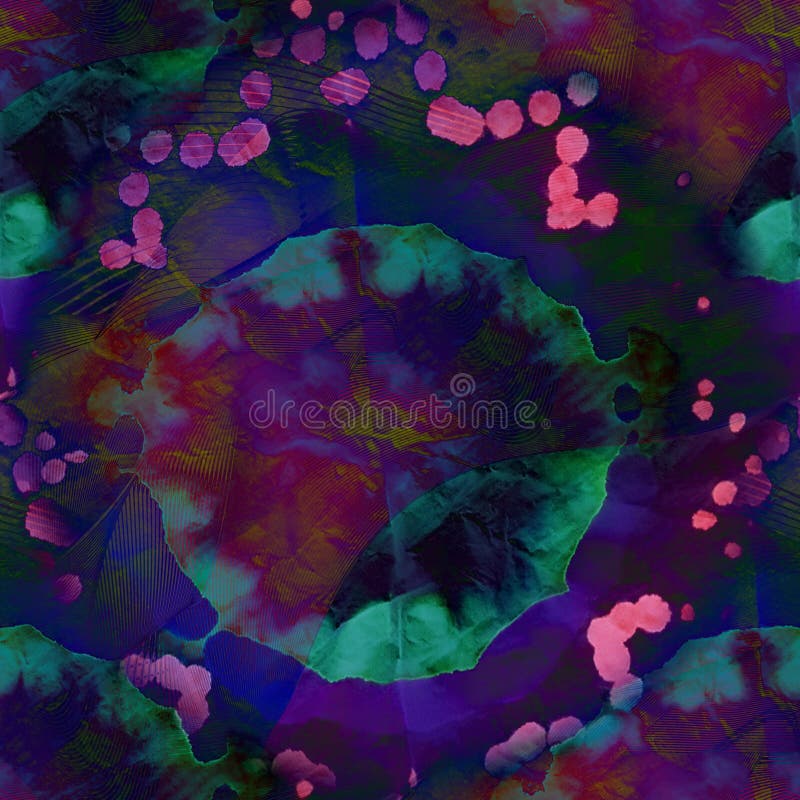 Modern Art Seamless Fabric Print. Black Gradient Spots. Graphic Random ...