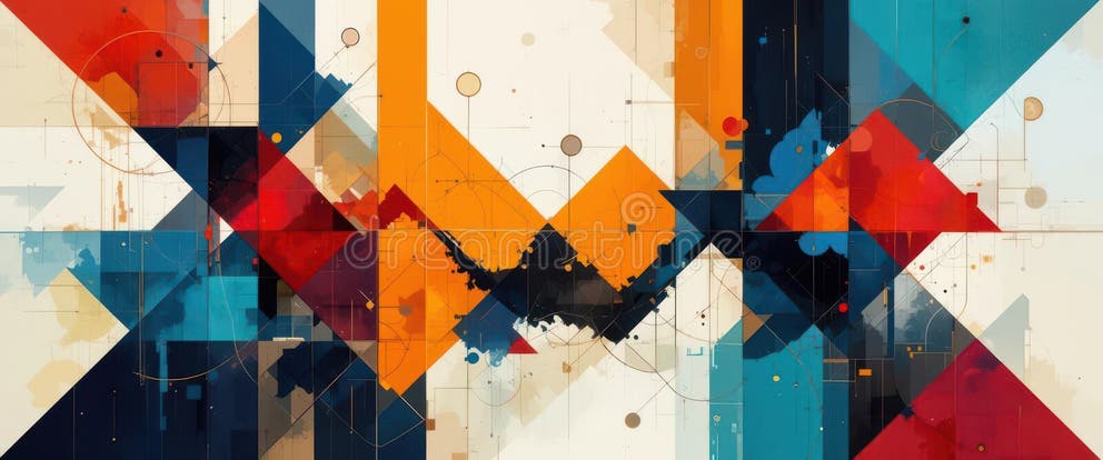 Modern Art Style with Interlocking Forms and Visual Harmony Stock ...