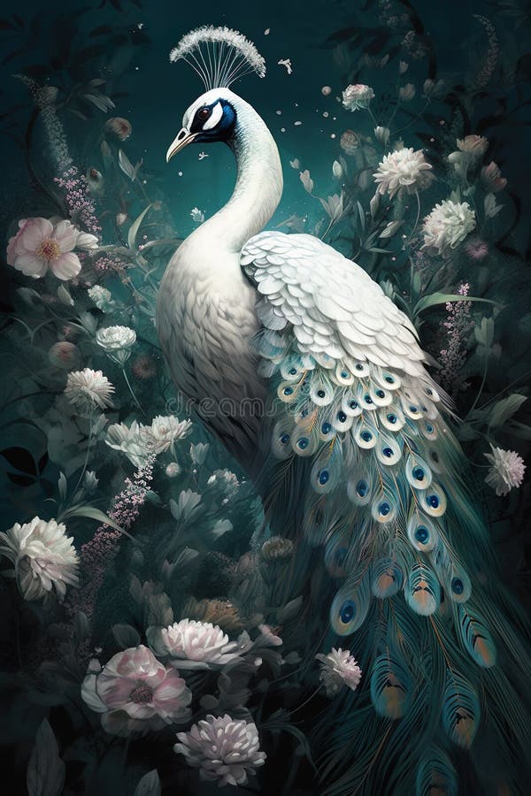 Modern Art Fantasy Peacock. Luxury Art. Generative AI Stock ...