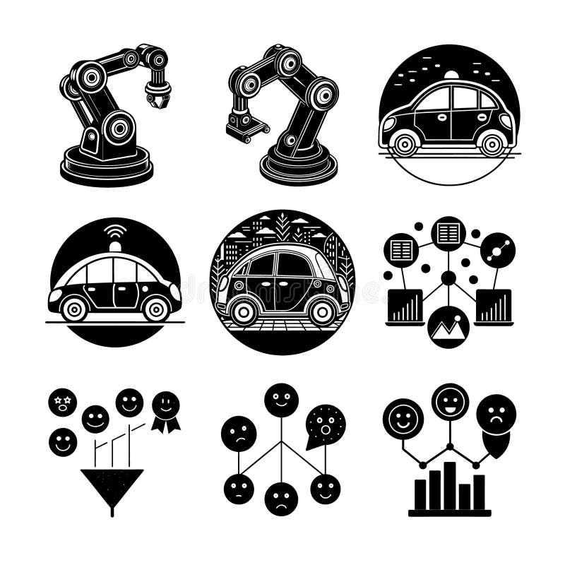 Modern Artificial Intelligence Symbols for Digital and Tech Projects ...