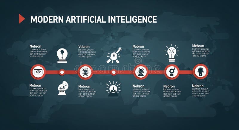 Modern Artificial Intelligence Timeline Infographic with Icons and Text ...