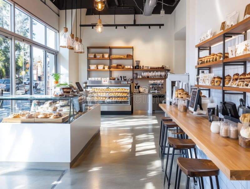 Modern Artisan Bakery Interior Stock Illustration - Illustration of ...