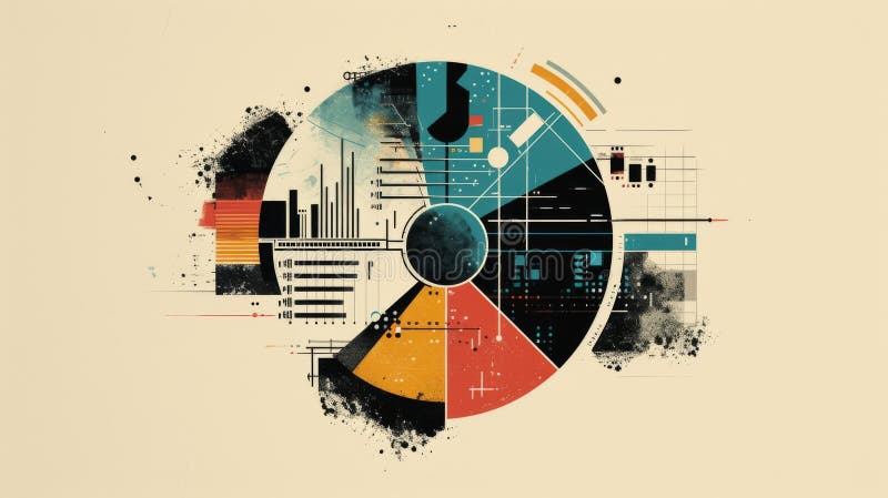 Modern Artistic Chart with Fragmented Textures and Geometric Shapes ...