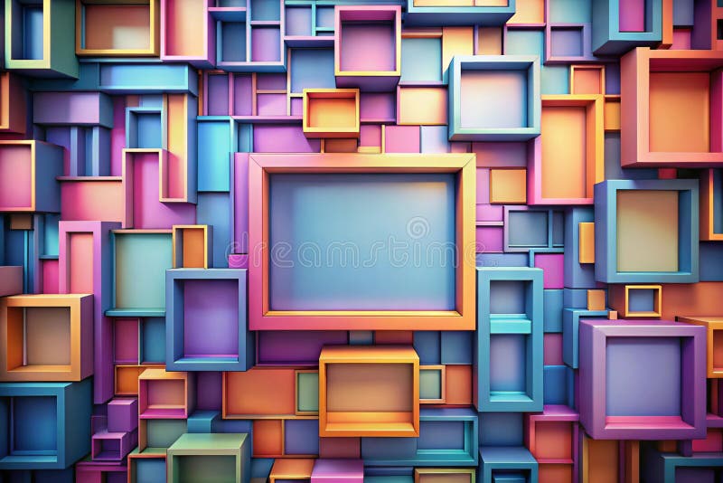 3D Rectangular Abstraction Background Stock Illustration - Illustration ...