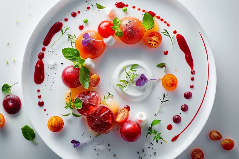 Contemporary Tomato Art Plating AI Generated Stock Illustration ...