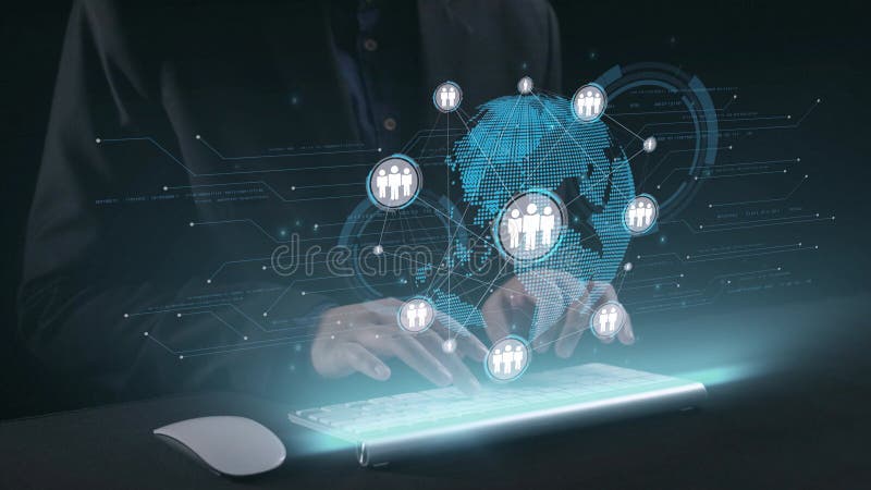 Innovative Digital Networking Concept with Human Connection Icons and ...