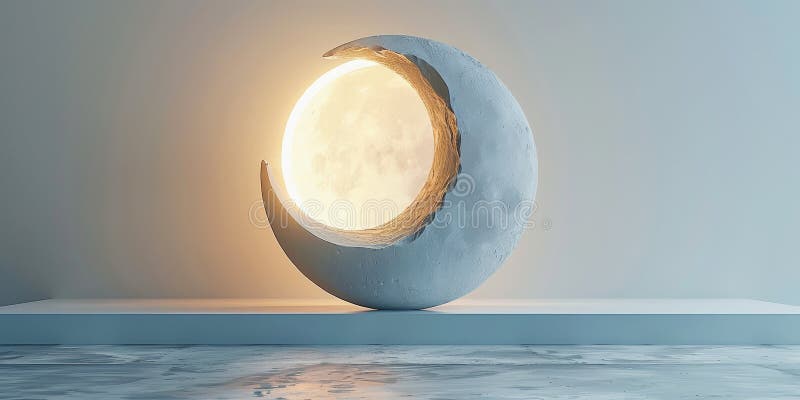 Modern Artistic Representation of a Moon Emitting Light, Great for ...