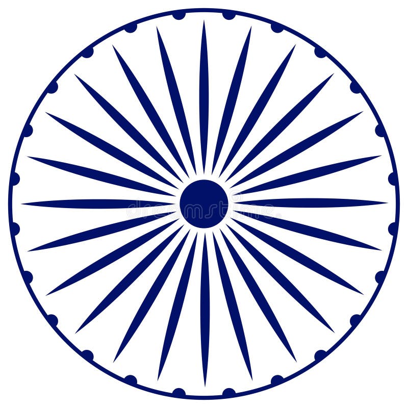 Modern Ashok Chakra Graphic Element Icon Isolated. Stock Illustration ...