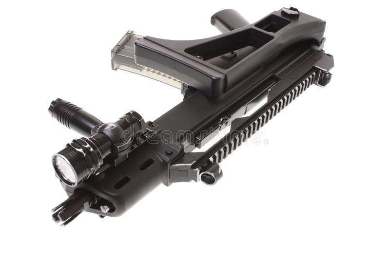 Modern assault rifle stock photo. Image of studio, isolated - 17403410