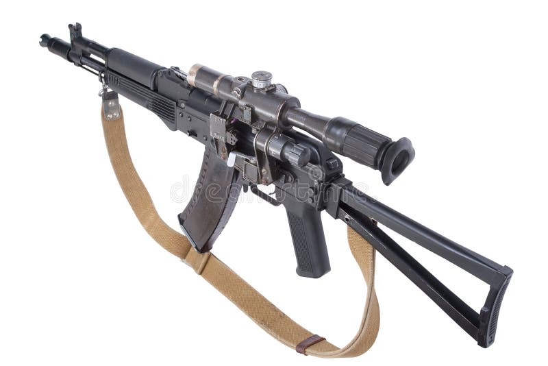 Modern Assault Rifle Ak105 with Optical Sight Stock Photo - Image of ...