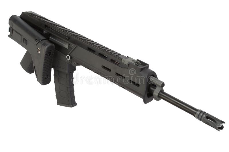 Modern assault rifle stock photo. Image of shot, handgun - 135757310