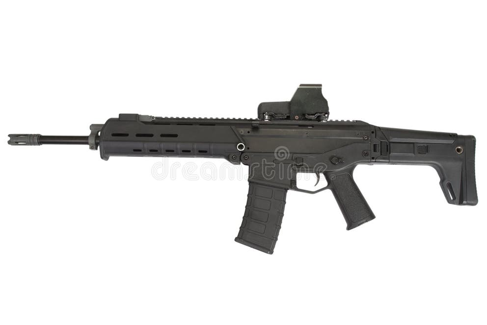 Modern Assault Rifle with Scope Stock Image - Image of combat, sight ...