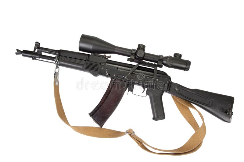 M16 Rifle with Telescopic Sight Stock Photo - Image of marksman, arms ...