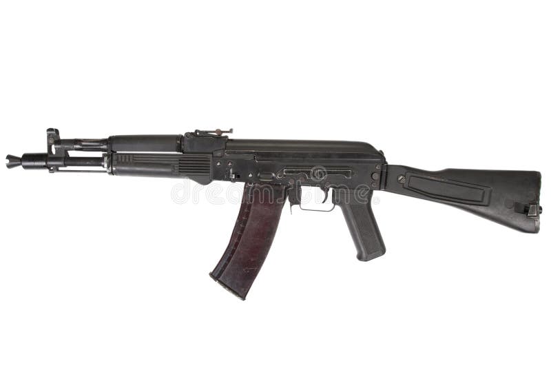 Modern Assault Rifle on White Stock Photo - Image of silencer, team ...