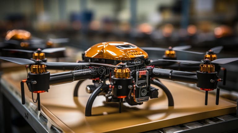 Modern Assembly Line for AI-powered Drones in a High-tech Manufacturing ...