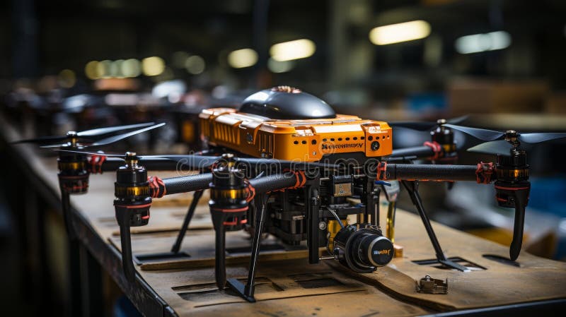 Modern Assembly Line Producing Advanced AI-powered Drones in a High ...