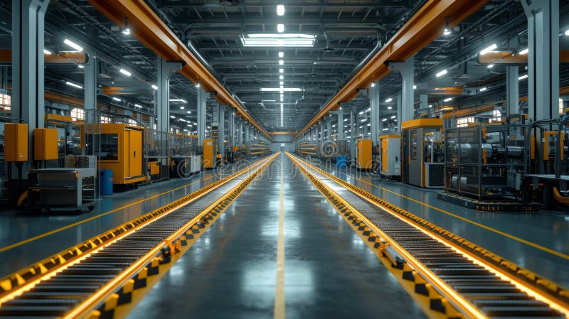 Modern Assembly Line Showcasing Streamlined Manufacturing Process Stock ...