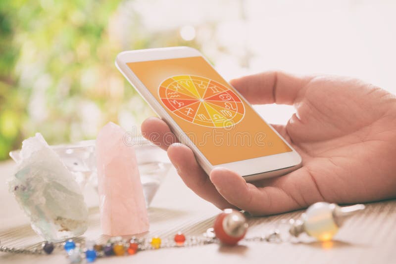 Modern Astrology Concept with Mobile Stock Photo - Image of horoscope ...