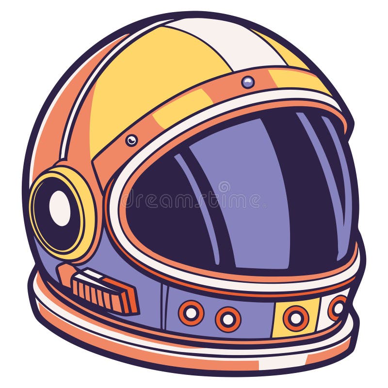 Modern Astronaut Helmet Side View Stock Vector - Illustration of ...