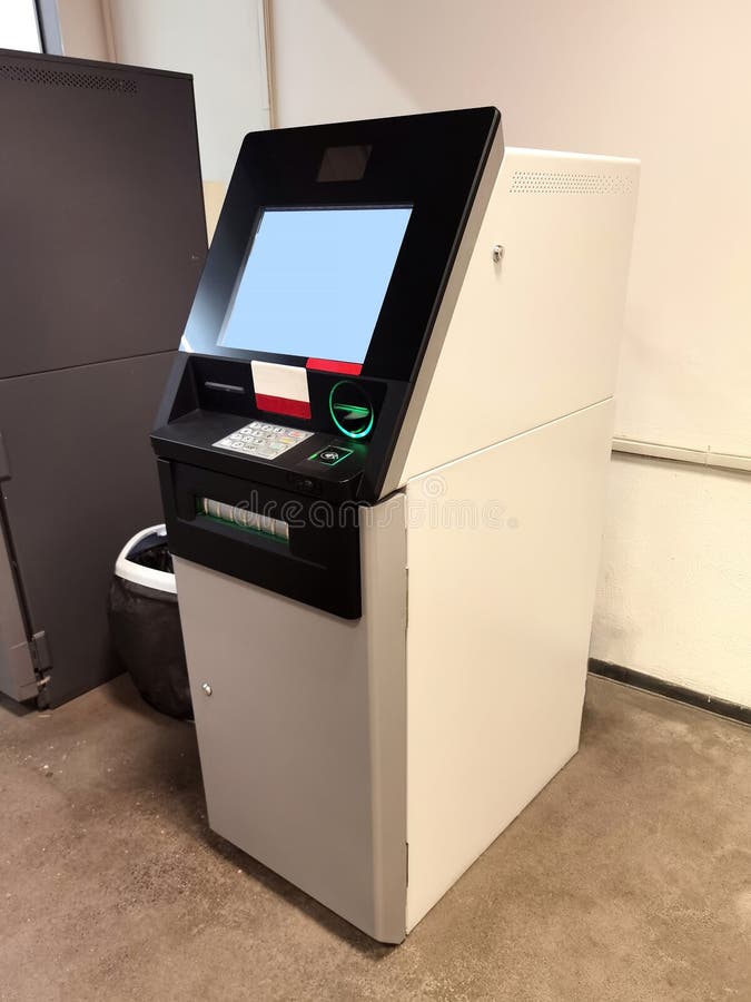 Modern ATM with Contactless Access Function. Stock Image - Image of ...