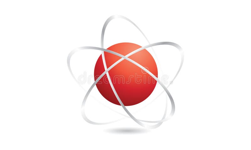 A Modern Atom Nucleus Logo in Red Stock Vector - Illustration of ...