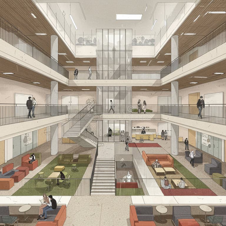 Multi Level Open Space Design Stock Illustrations – 527 Multi Level ...