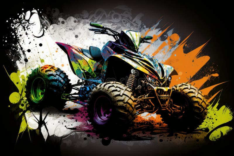 Modern ATV. Colorful Paint. Beautiful Creative Art Stock Illustration ...