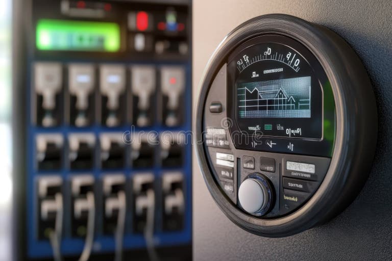 Modern Audio Control Panel with Digital Display Showing Sound Settings ...