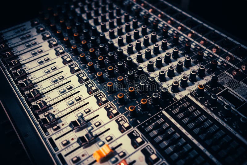 Faders and Knobs on a Modern Audio Mixer Stock Image - Image of volume ...