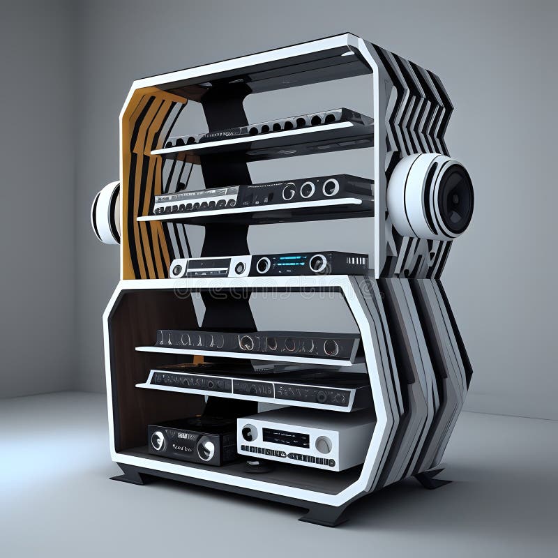 Modern Audio Rack - Generated by Ai Stock Illustration - Illustration ...