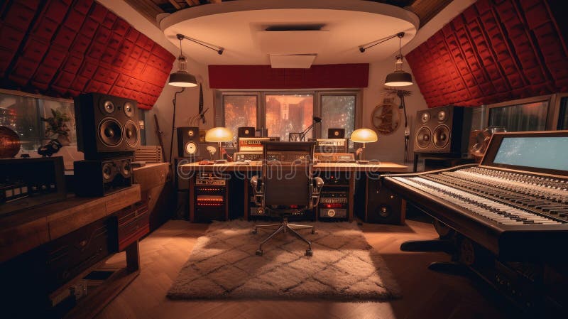 Modern Audio Recording Studio with Equipment and Recording Both, Mixing ...