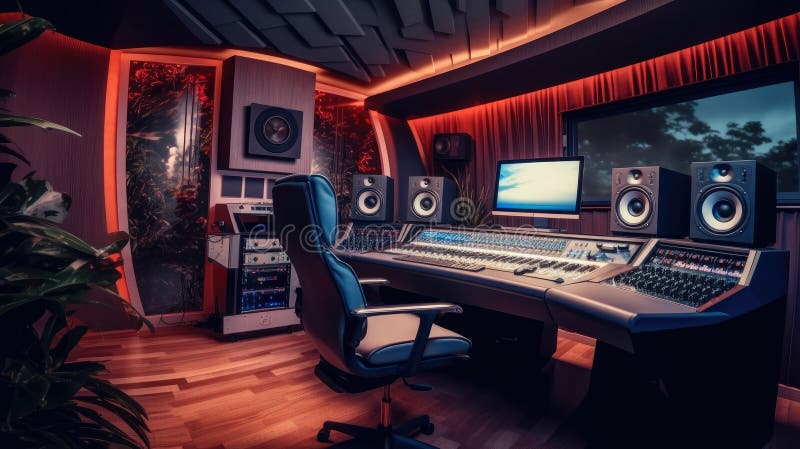 Modern Audio Recording Studio with Equipment and Recording Both, Mixing ...