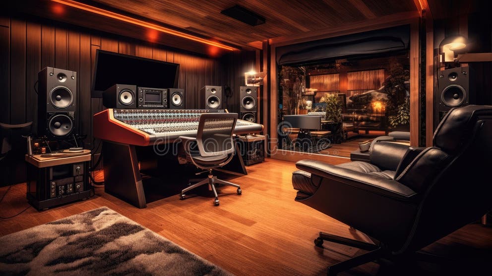Modern Audio Recording Studio with Equipment and Recording Both, Mixing ...
